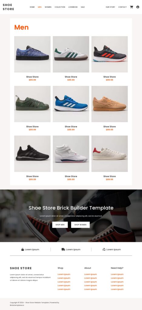 Men – Shoe Store Website Template
